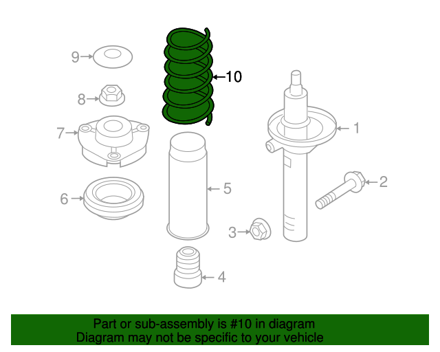 2006-2013 Audi Spring 1K0-411-105-DC | OEM Parts Online