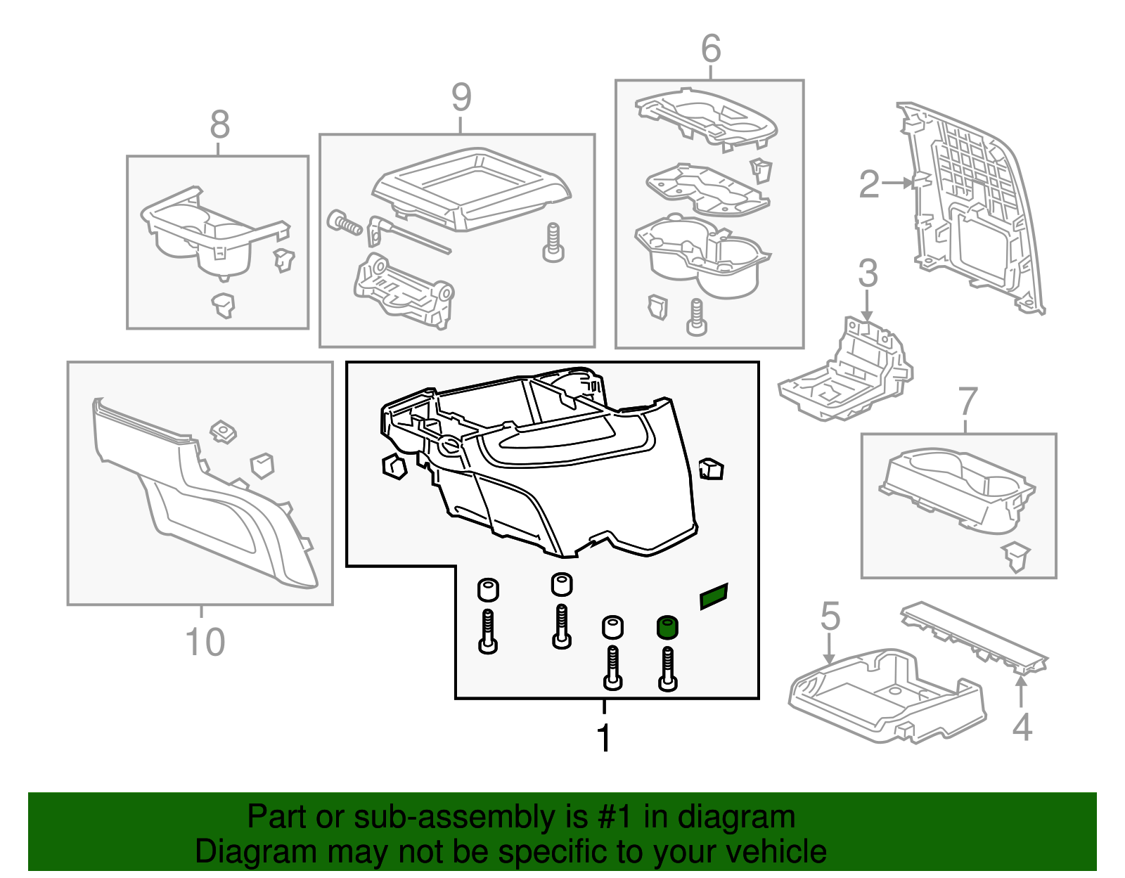 83414-TK8-A03ZB - 2011-2017 Honda Odyssey - Box Assembly Console ...