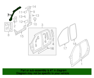 2009-2020 Mopar Windshield Pillar Reinforced 55372674AA | TascaParts.com