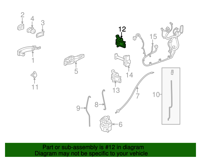 2013-2022 GM Passenger Side Upper Door Hinge 13577115 GM ...