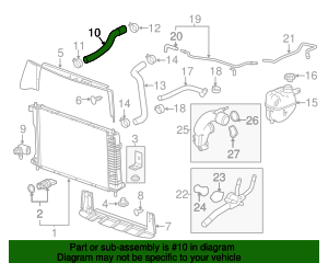 2010-2017 GM Radiator Inlet Hose 23223837 GM | GMPartsDirect.com