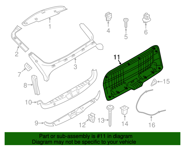 51-49-7-223-717 - Liftgate Trim 2010-2013 BMW | AutoNationParts.com