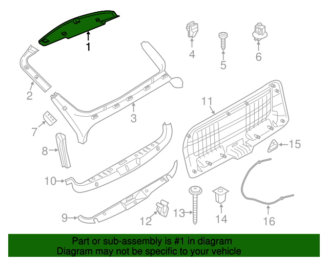 Genuine BMW 51-49-7-223-691 | Upper Trim | FREE Shipping on Most Orders ...
