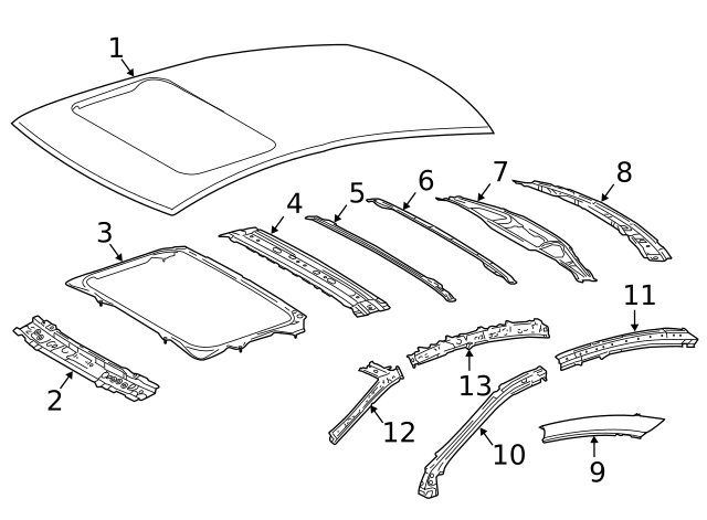 61085-06080 - Roof Side Rail 2019-2024 Lexus | AutoNationParts.com