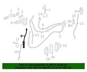 9107601500 - Sliding Door Lock Actuator Cable 2019-2024 Mercedes-Benz ...