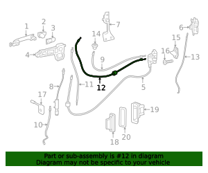2019-2024 Mercedes-Benz Sliding Door Lock Actuator Cable 9107601200 ...