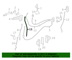2019-2023 Mercedes-Benz Sliding Door Lock Actuator Cable 910-760-16-00 ...