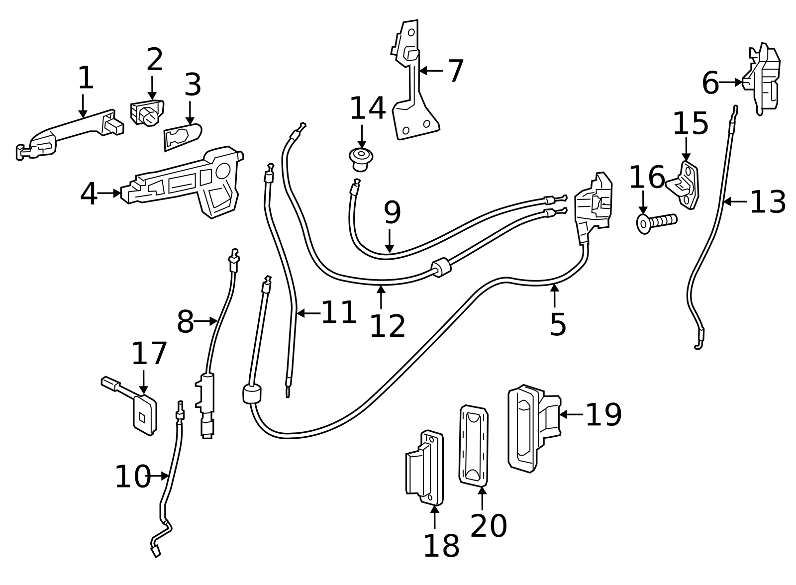 2019-2024 Mercedes-Benz Sliding Door Lock Actuator Cable 9107601500 ...