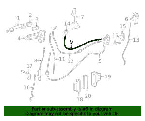 910-760-20-00-9051 - Sliding Door Lock Actuator Cable 2019-2024 ...