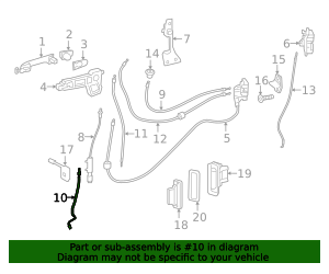 907-760-37-00 - Sliding Door Lock Actuator Cable 2019-2023 Mercedes ...