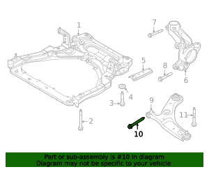 2020-2024 Nissan Sentra Lower Control Arm Front Bolt 54459-6LB0D ...