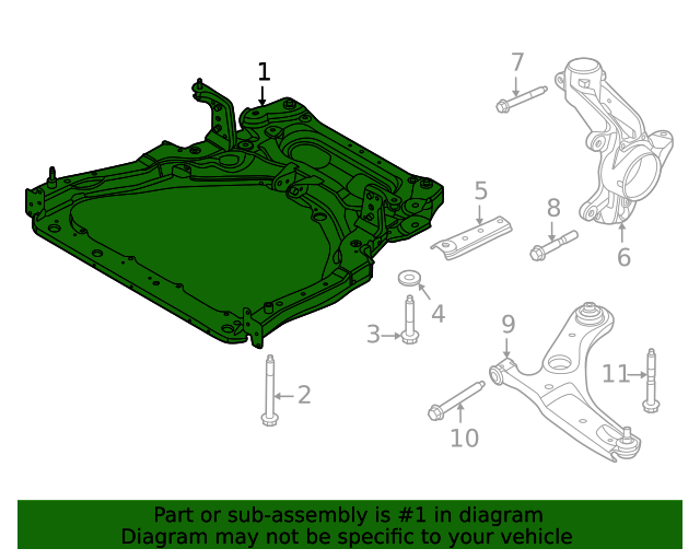 2023-2024 Nissan Sentra Cross-Member 54401-6LY0A | Nissan Parts Plus