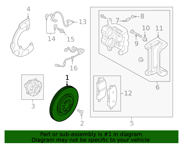 2021-2023 Genesis Disc Front Wheel Brake 51712-T1100 | OEM Parts Online