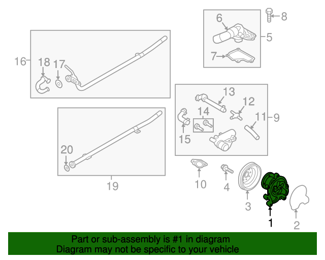 Genuine Water Pump for 2010-2022 Hyundai | Part# 25100-3F000 | Hyundai ...