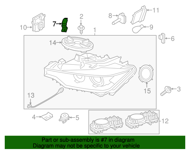 Genuine BMW 63-11-7-379-849 | Headlamp Assembly Bracket | FREE Shipping ...