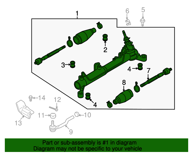 2007-2012 Mazda CX-9 Steering Gear TD11-32-110R-0P | RealMazdaParts.com