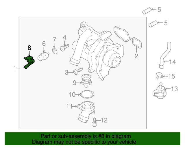 2012-2013 Volkswagen Jetta Engine Coolant Temperature Sensor C-Clip 06J ...