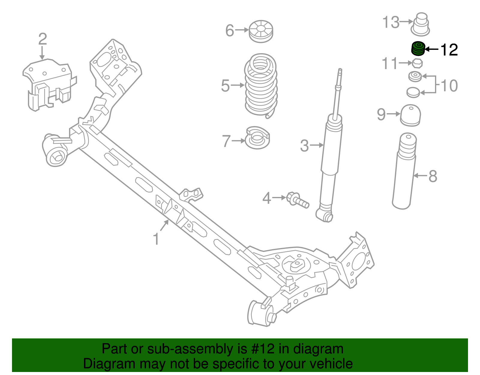 56217-3DA0A - Bushing 2013-2019 Nissan Sentra | Nissan Parts ...