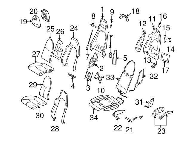 Genuine Porsche 997-521-623-02-V05 |Seat Back Recliner Adjustment ...