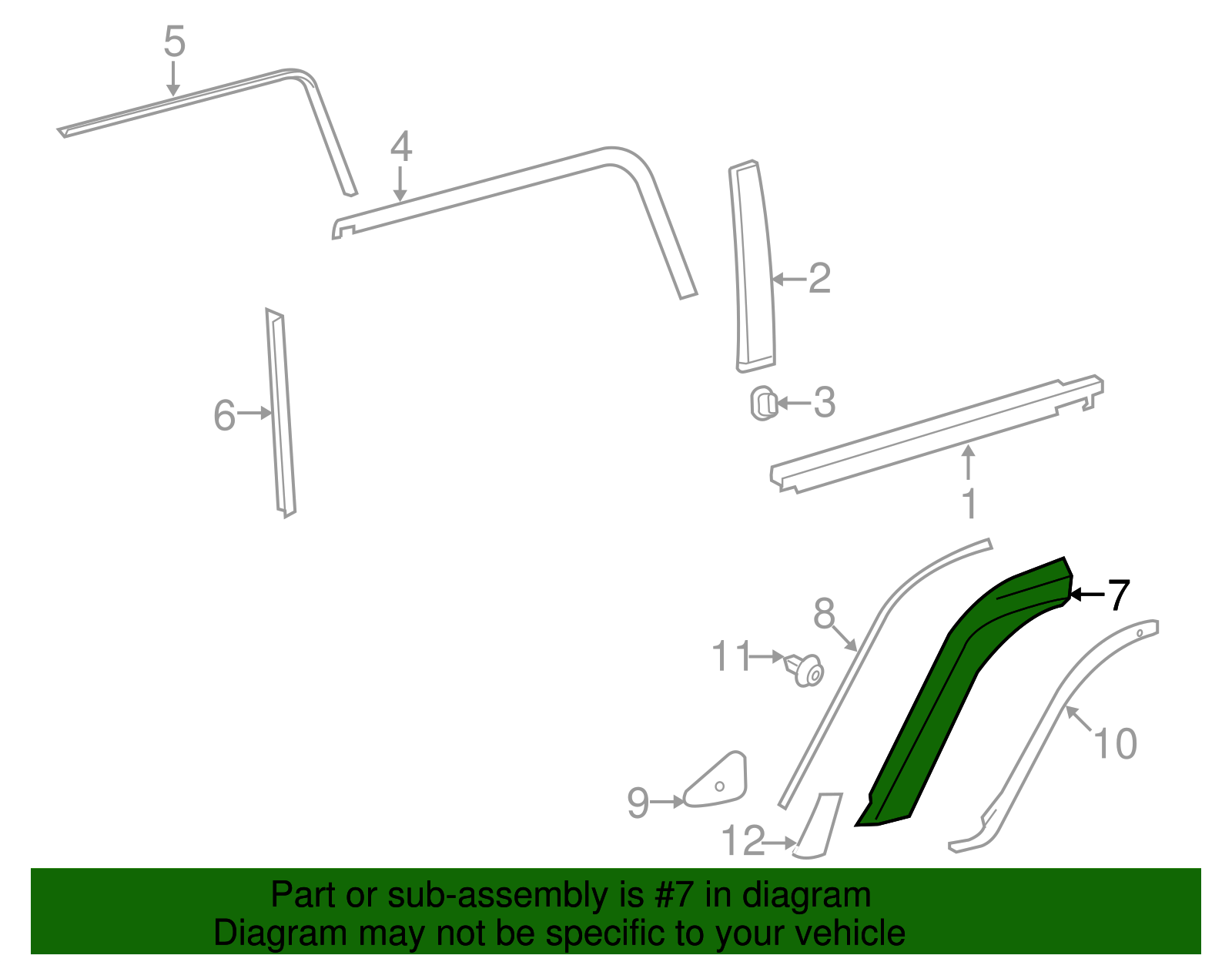 Genuine Toyota Fender Flare (Right, Rear) part# 75653-35901 for 2010 ...