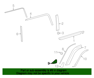 2010-2024 Toyota 4Runner Retainer, Outside Moulding, No. 2 75393-35091 ...