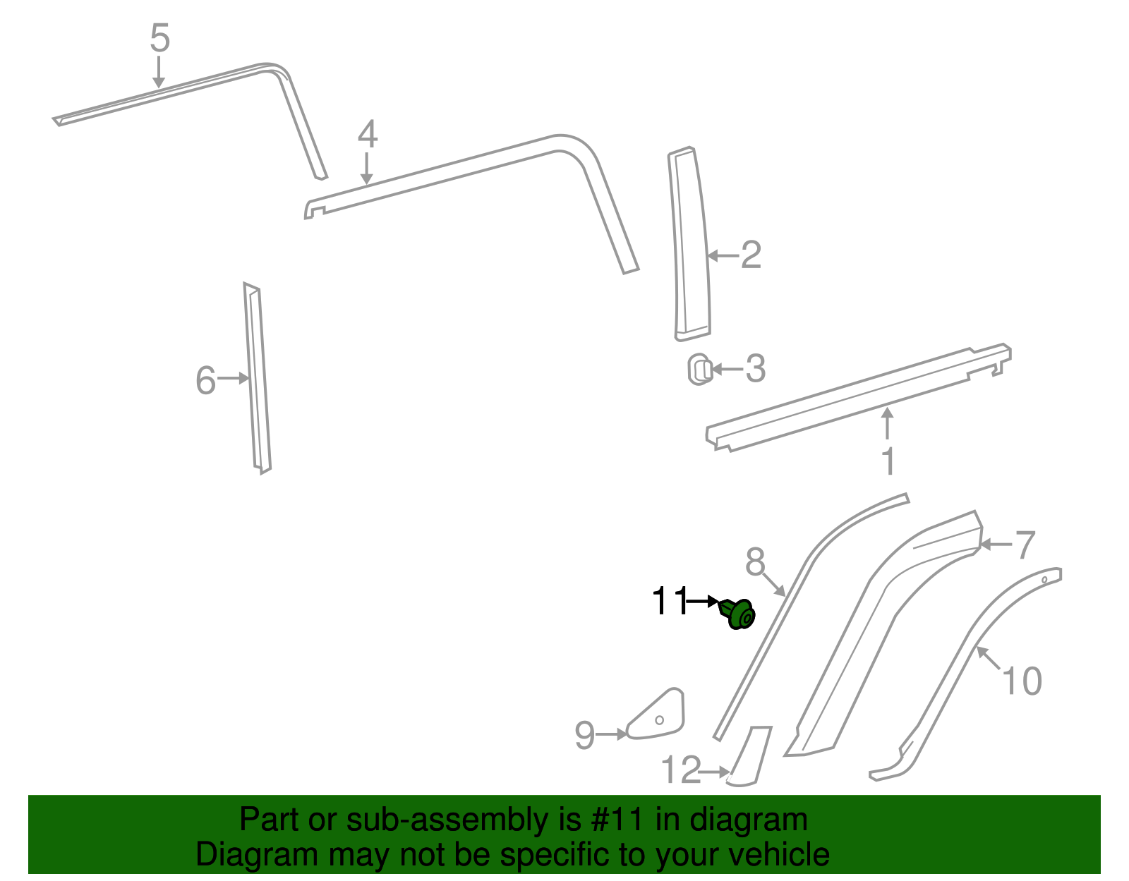 2003-2024 Toyota Wheel Opening Molding Clip 75396-35020 | OEM Parts Online