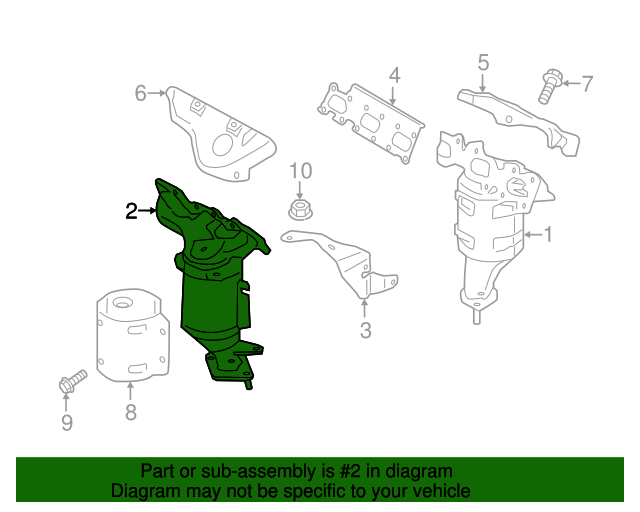 F2GZ-5G232-C - Exhaust Manifold And Catalyst 2016-2020 Lincoln ...