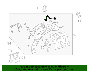 2021-2023 Toyota Venza Fender Rail Bracket 53747-48030 | Toyota Parts ...