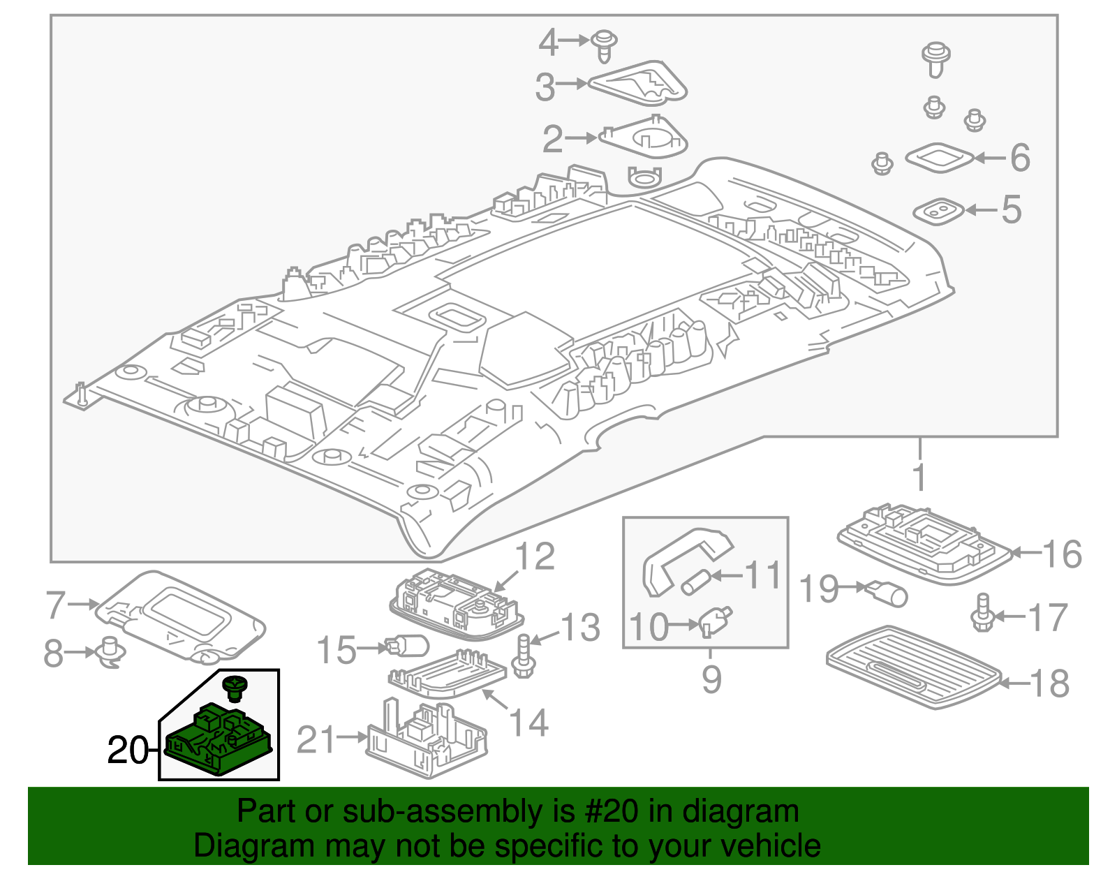 35830-T5R-A51ZA - Sunroof Switch 2015-2020 Honda | Honda Parts Online