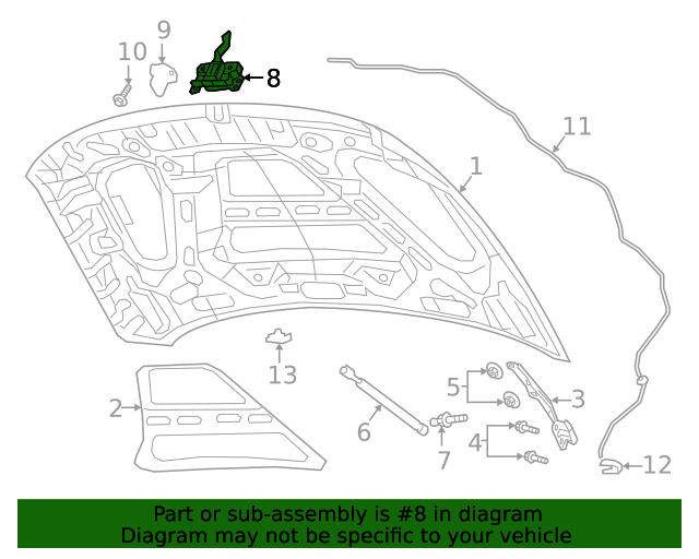 2019-2021 Ram Hood Latch 68361149AB | TascaParts.com