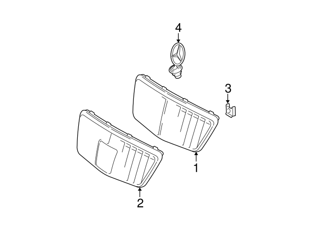 211-880-05-83-9040 - Radiator Grille Shell 2003-2006 Mercedes-Benz ...