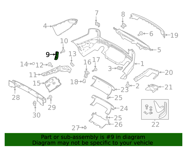 LR066550 - Bumper Guide Bracket 2014-2022 Land Rover Range Rover Sport ...