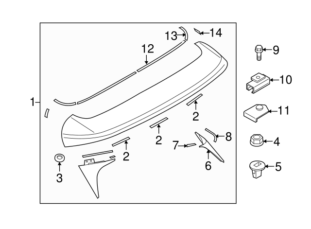 2013-2016 Mazda CX-5 Rear Spoiler kd5351960c50 | GetOEMParts.com