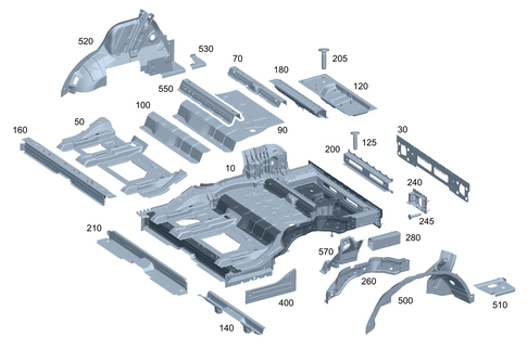 Rear-End Floor for 2025 Mercedes-Benz EQS 580 SUV | Mercedes-Benz USA Parts