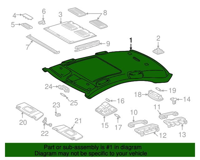 203-690-10-50-1A73 - Headliner 2002-2005 Mercedes-Benz | Mercedes-Benz ...