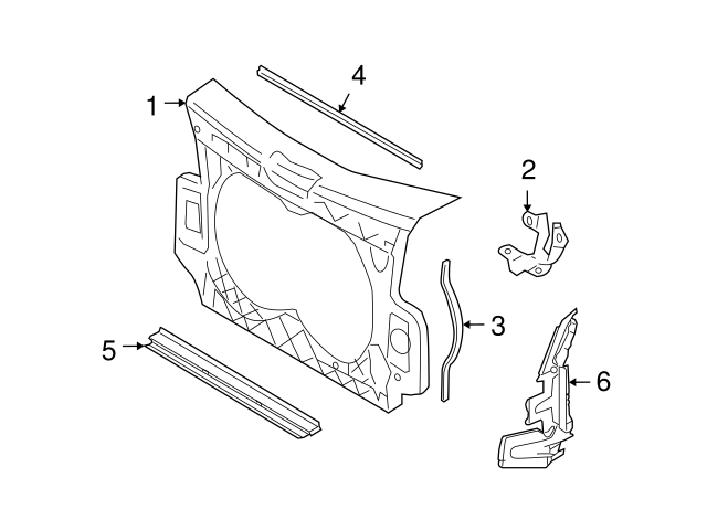 2005-2011 Audi A6 Quattro Radiator Support 4F0-805-594-C | Audi USA Parts
