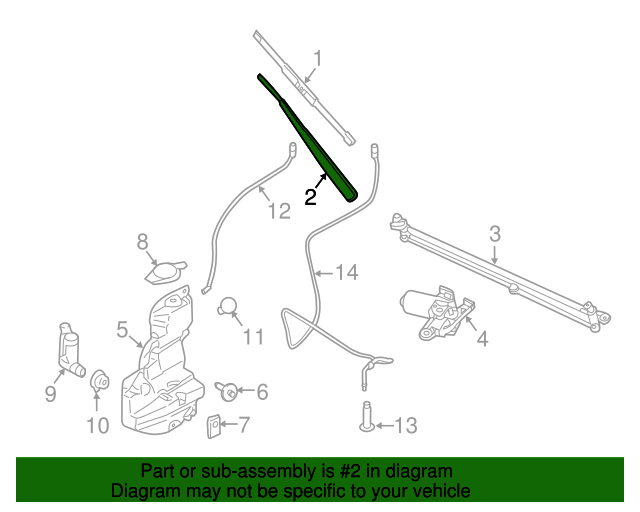 Ford FL3Z-17527-A - Wiper Arm - 2015-2019 Ford | OEM Ford Part