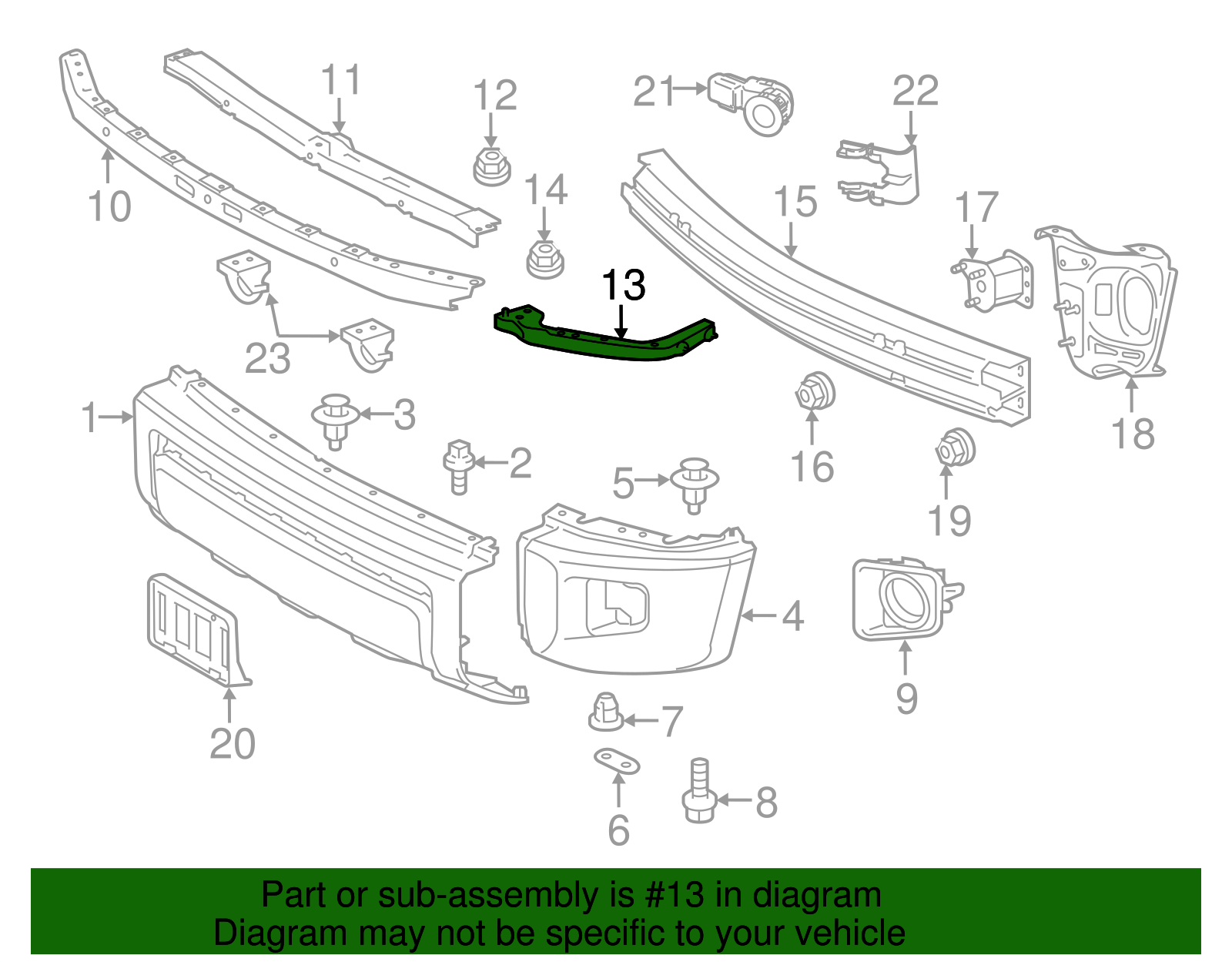 2014-2021 Toyota Tundra Bumper Cover Bracket (Left, Front) 52538-0C030 ...