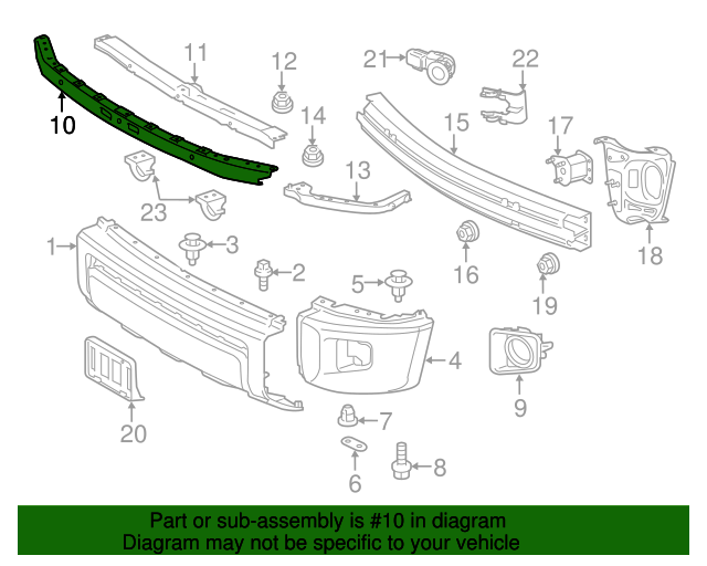 2014-2021 Toyota Tundra Bumper Cover Support Rail (Front) 52114-0C030 ...