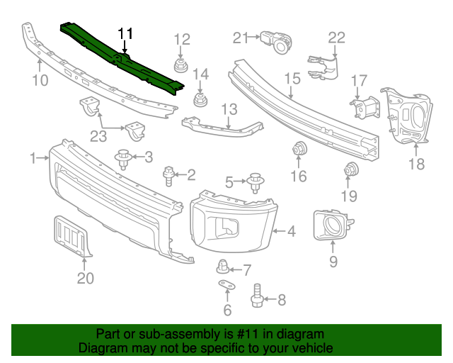 2014-2021 Toyota Tundra Bumper Cover Support Rail (Front, Upper) 52521 ...