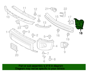 2014-2020 Toyota Tundra Bumper Cover Reinforcement (Left, Front) 52142 ...