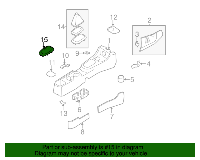 84630-1E000-WK - Automatic Transmission Shift Cover Plate 2007-2011 ...