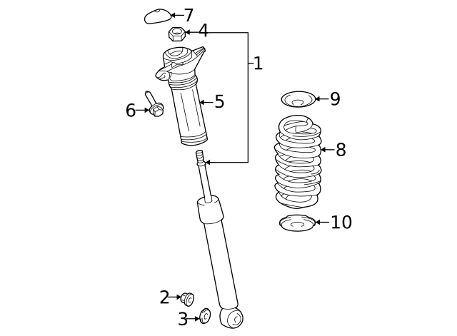 2018-2024 Toyota Shock Mount 48750-76010 | Toyota Wholesale Parts