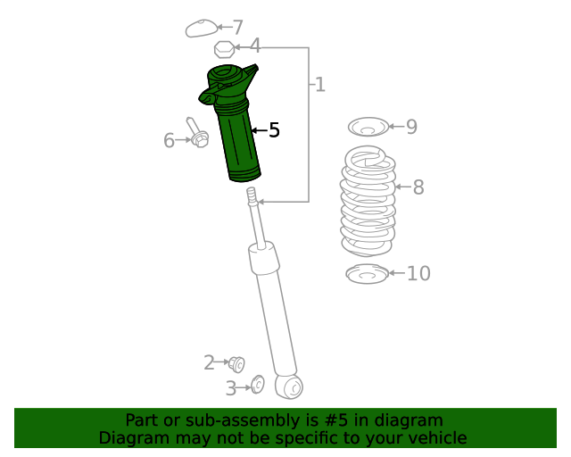 OEM 2018-2024 Toyota Shock Mount Part # 48750-76010 | Modern Toyota Parts