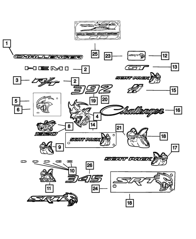 2023 Dodge Front Fender Nameplate, Right 68633433AA | Mopar eStore