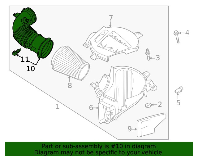 Genuine OEM Ford Part - Engine Air Intake Hose KR3Z-9B659-B | Genuine ...