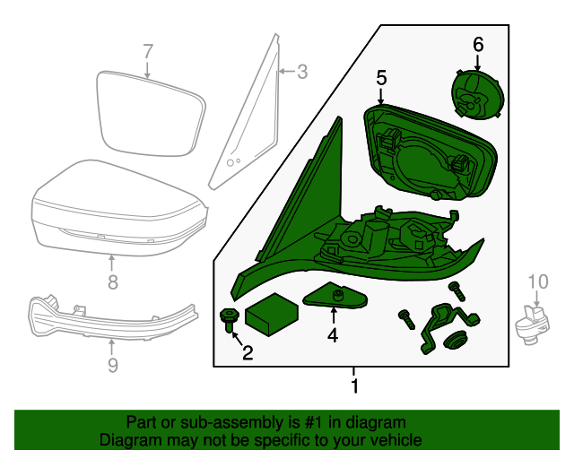 Genuine Mirror Assembly for 2017-2023 BMW | OEM Part# 51-16-7-485-264 ...