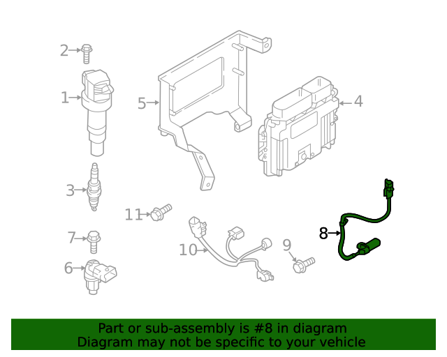 Genuine Engine Crankshaft Position Sensor for 2020-2024 Hyundai | Part ...