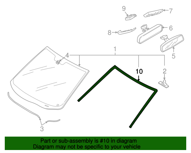2007-2015 Mazda CX-9 Reveal Molding TD11-50-601 | AutoNationParts.com