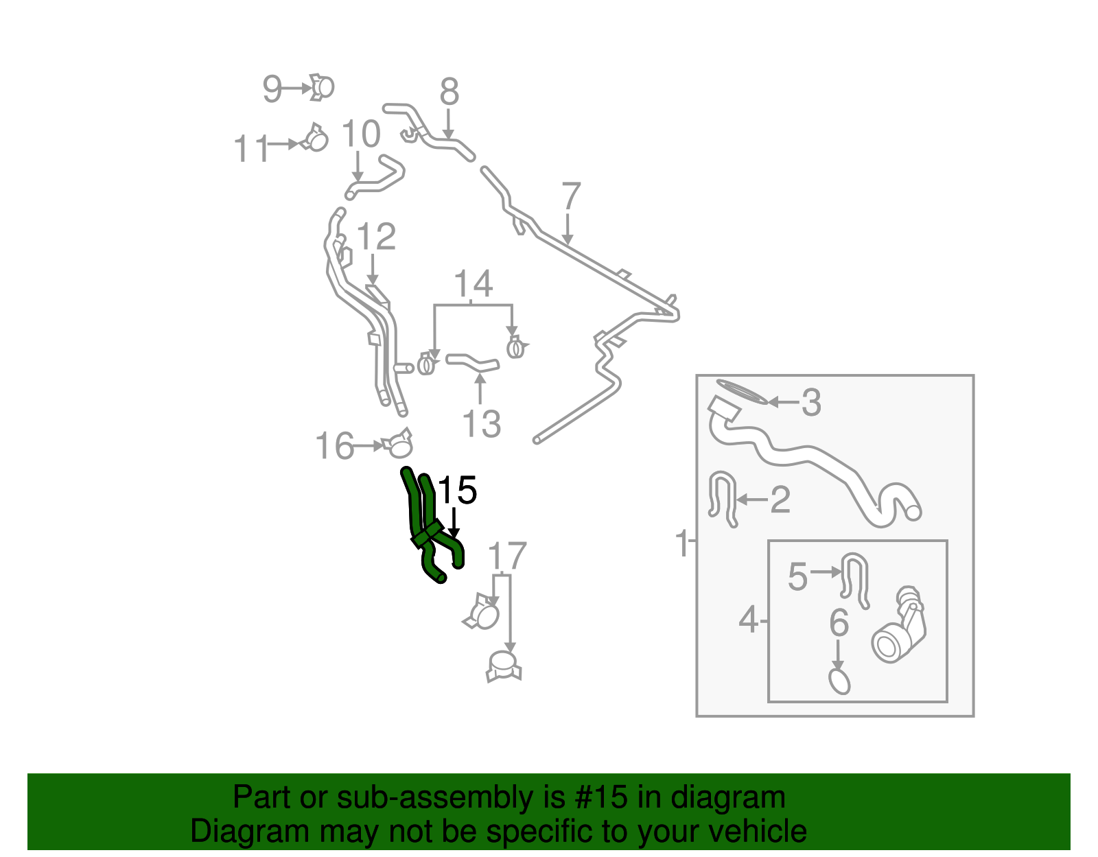 2008-2017 Volkswagen Engine Coolant Hose 3C0-122-063-M | OEM Parts Online